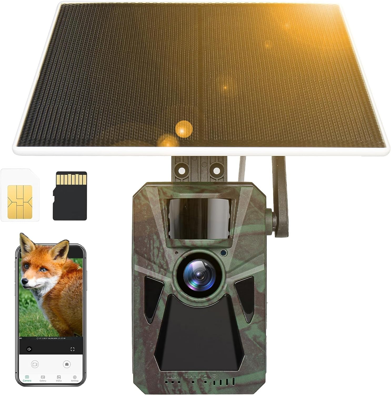 Solar 4G Cellular Trail Camera – 2.7K Ultra HD,Built-in 7500mAh Battery ...