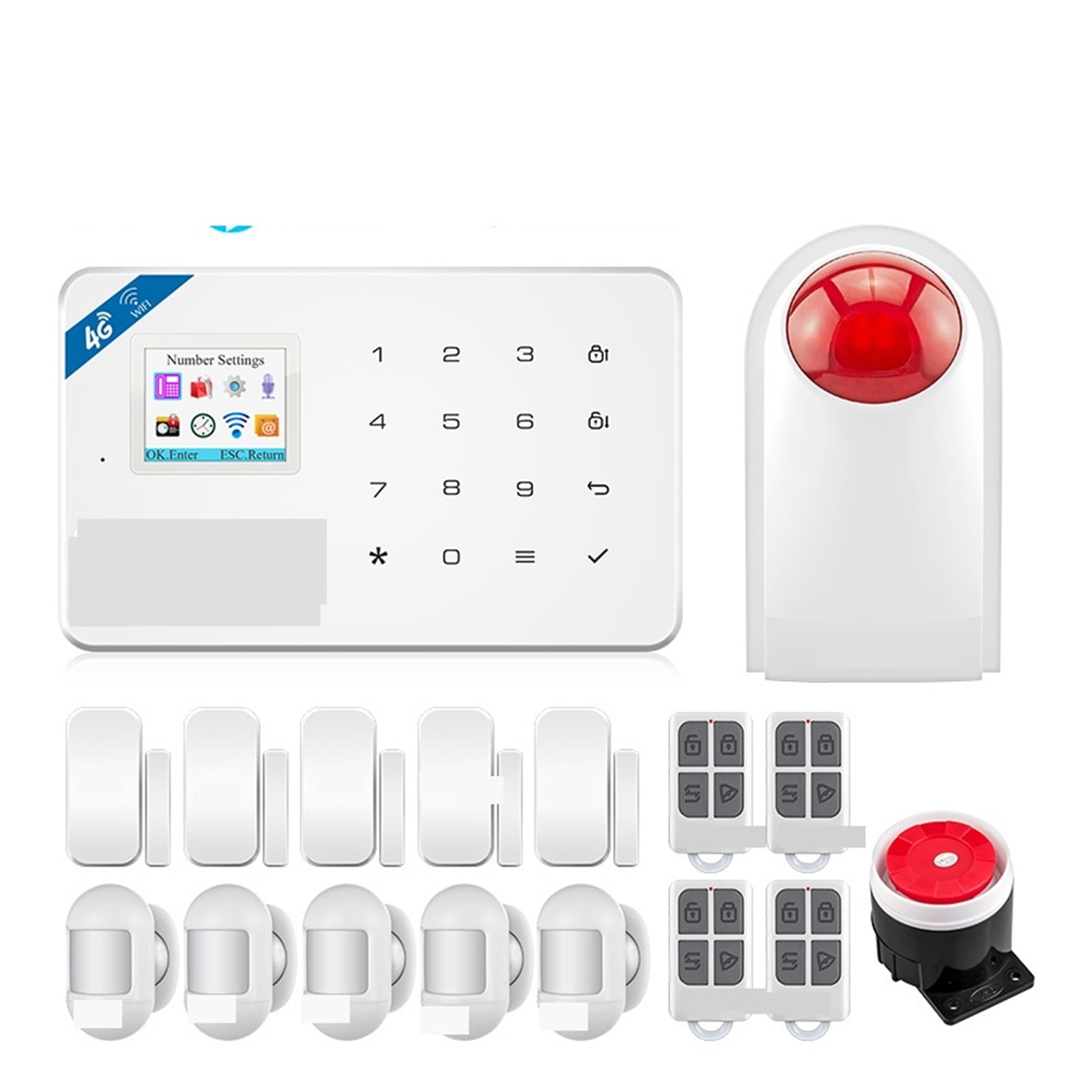 4G/WIFI Alarm System Security Home Wireless Control KIT GSM Alarm Panel ...