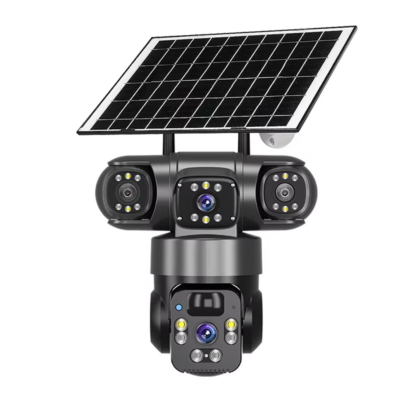 4G solar three-lens panoramic camera-360-degree high-definition night ...