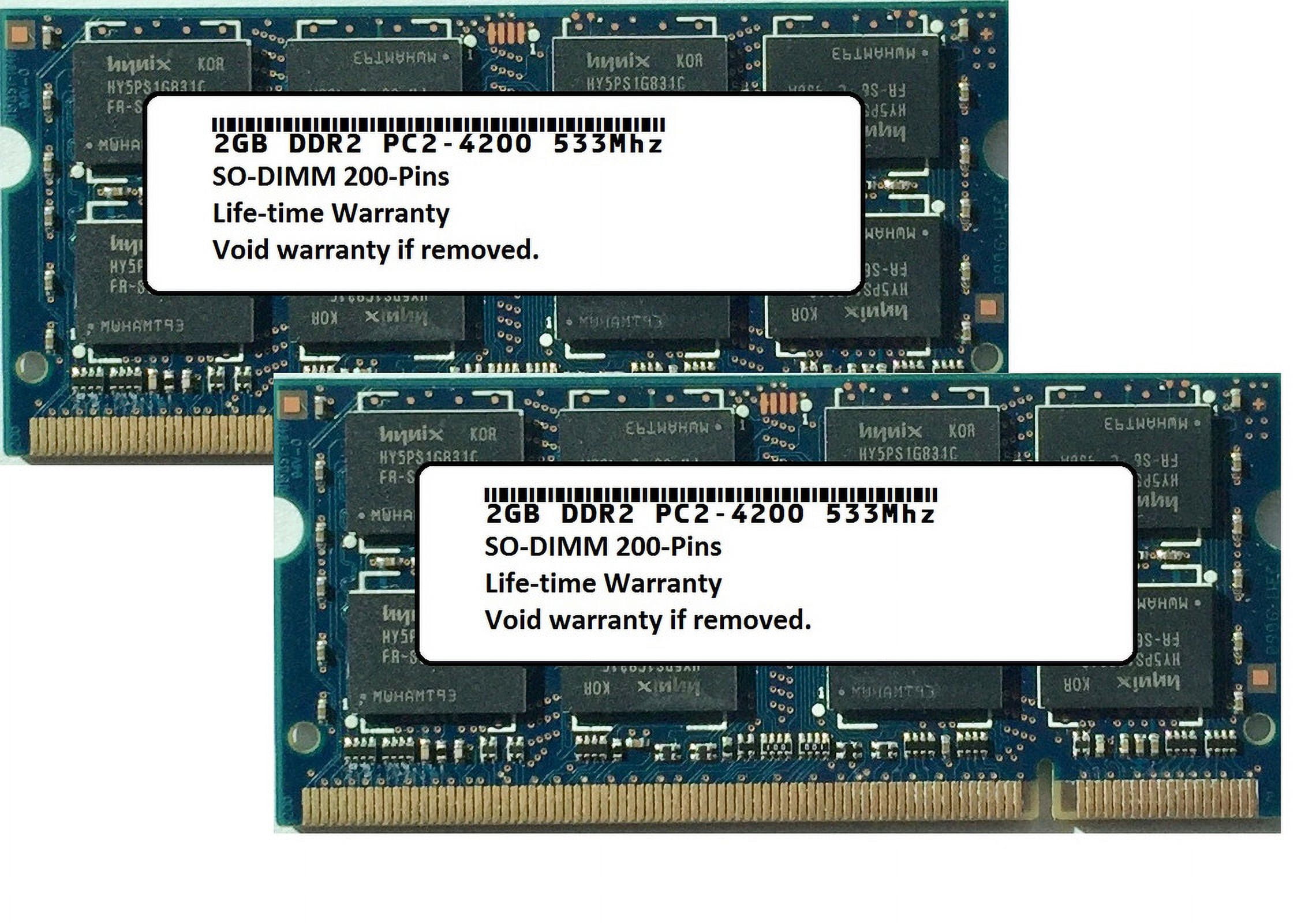 4GB 2X 2GB DDR2 SODIMM PC4200 PC2 4200 533 MHz LAPTOP NOTEBOOK MEMORY ...