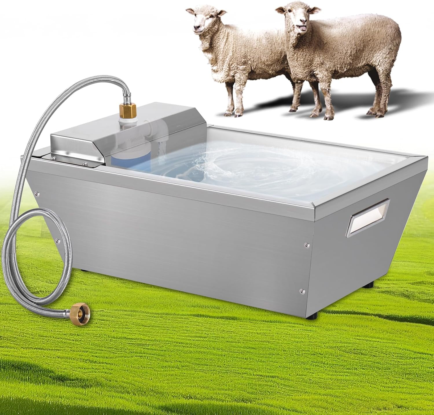 4Gal Automatic Livestock Water Trough for Horse Metal Auto Dog Water ...