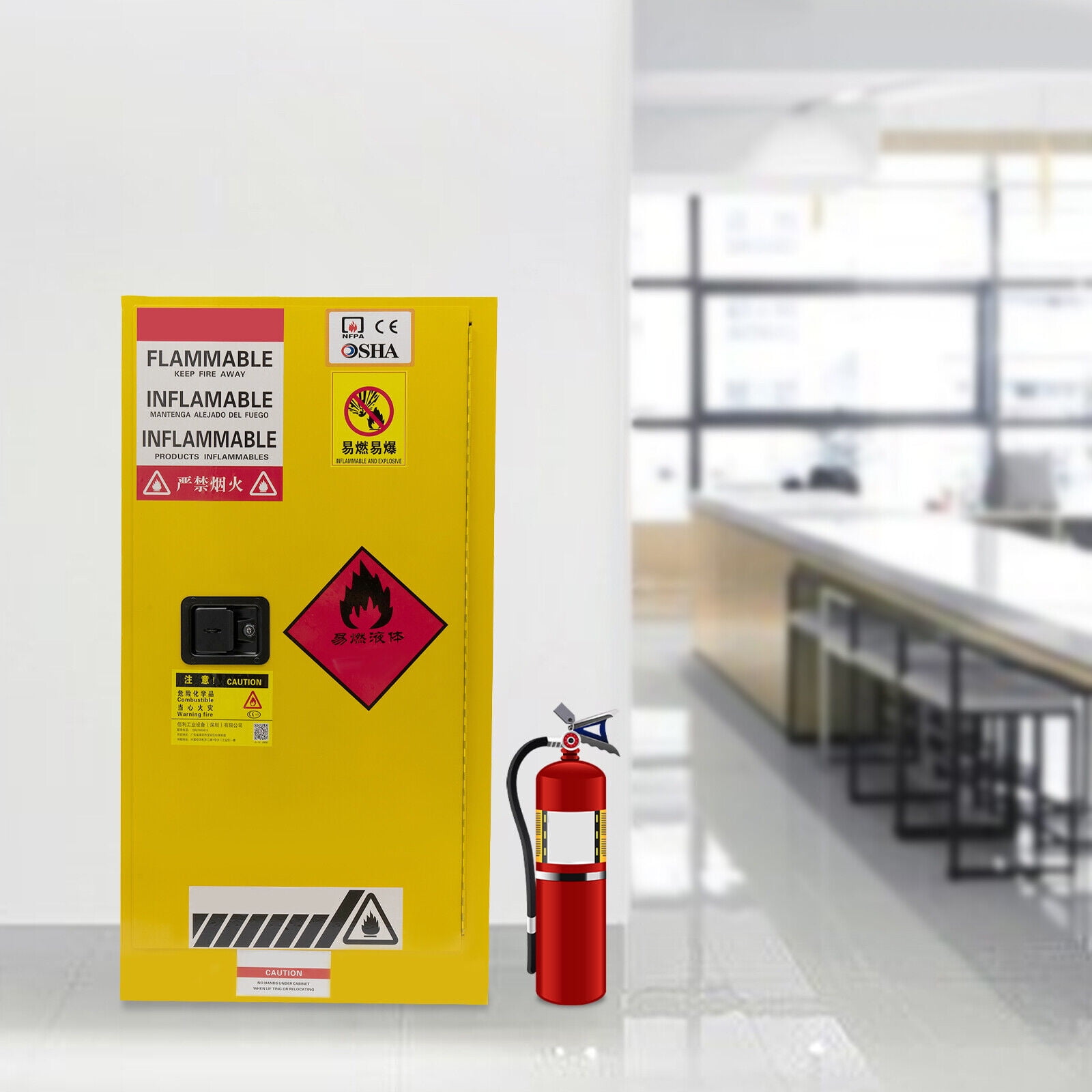 4Gallon /15Gallon Safety Storage Cabinet for Flammable Liquid Welded ...