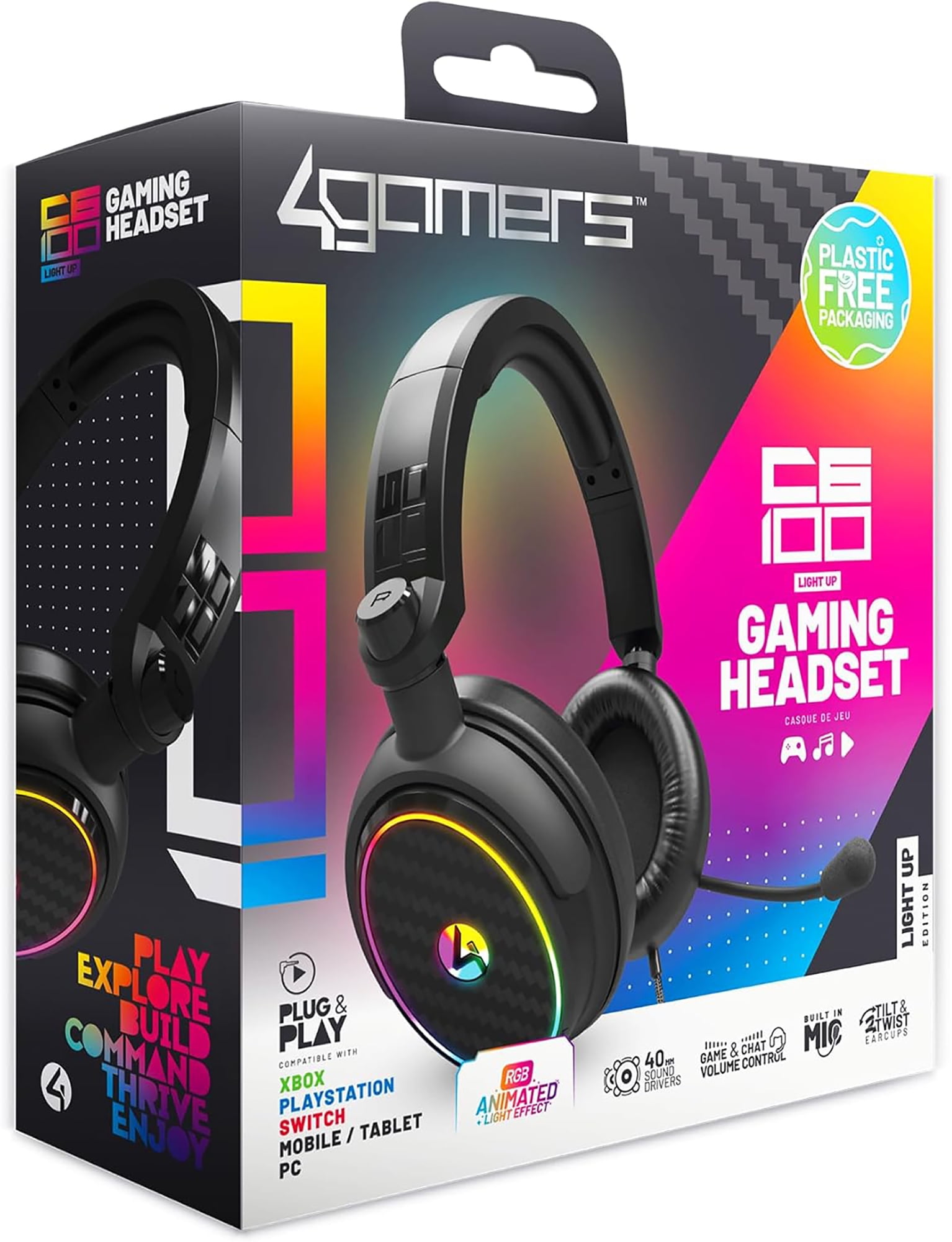 PC Accessory: Wired Headset - 4Gamers C6-100 - LED Light Up: Compatible ...