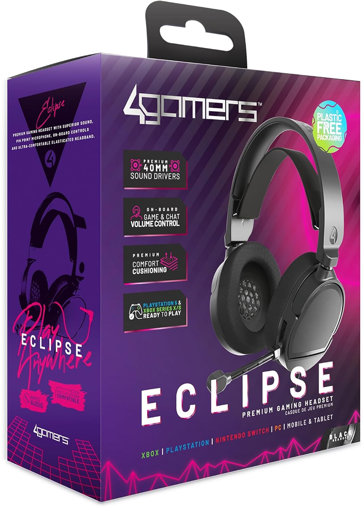 PC Accessory: Wired Headset - 4Gamers ECLIPSE Premium Gaming Headset ...