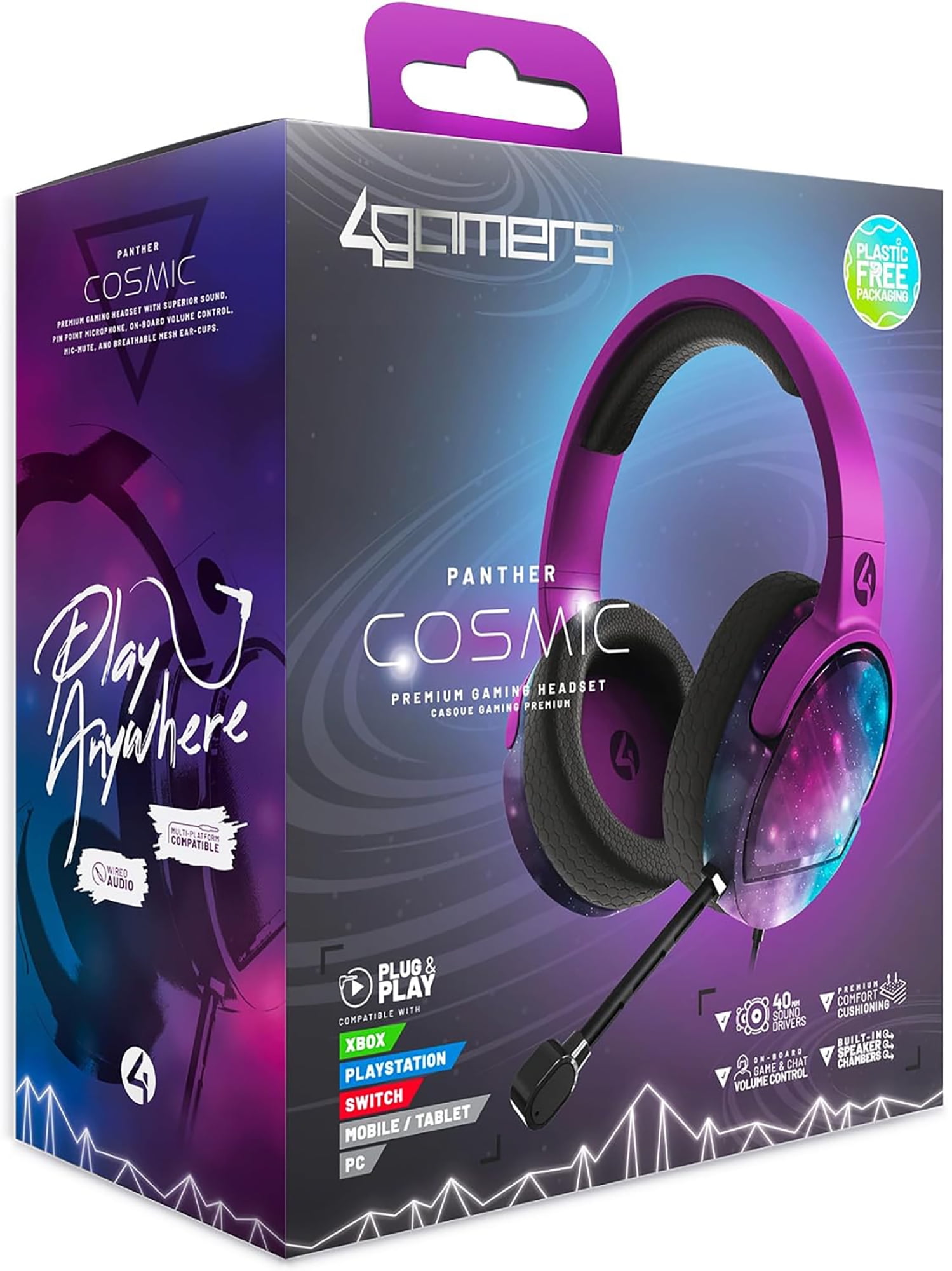 PC Accessory: Wired Headset - 4Gamers C6 -100 - Panther Mint & Lavendar ...