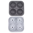 4Grids Silicone Ice Grid Football Ice Cube Mold With Cover Large Ice ...