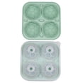 4Grids Silicone Ice Grid Football Ice Cube Mold With Cover Large Ice ...