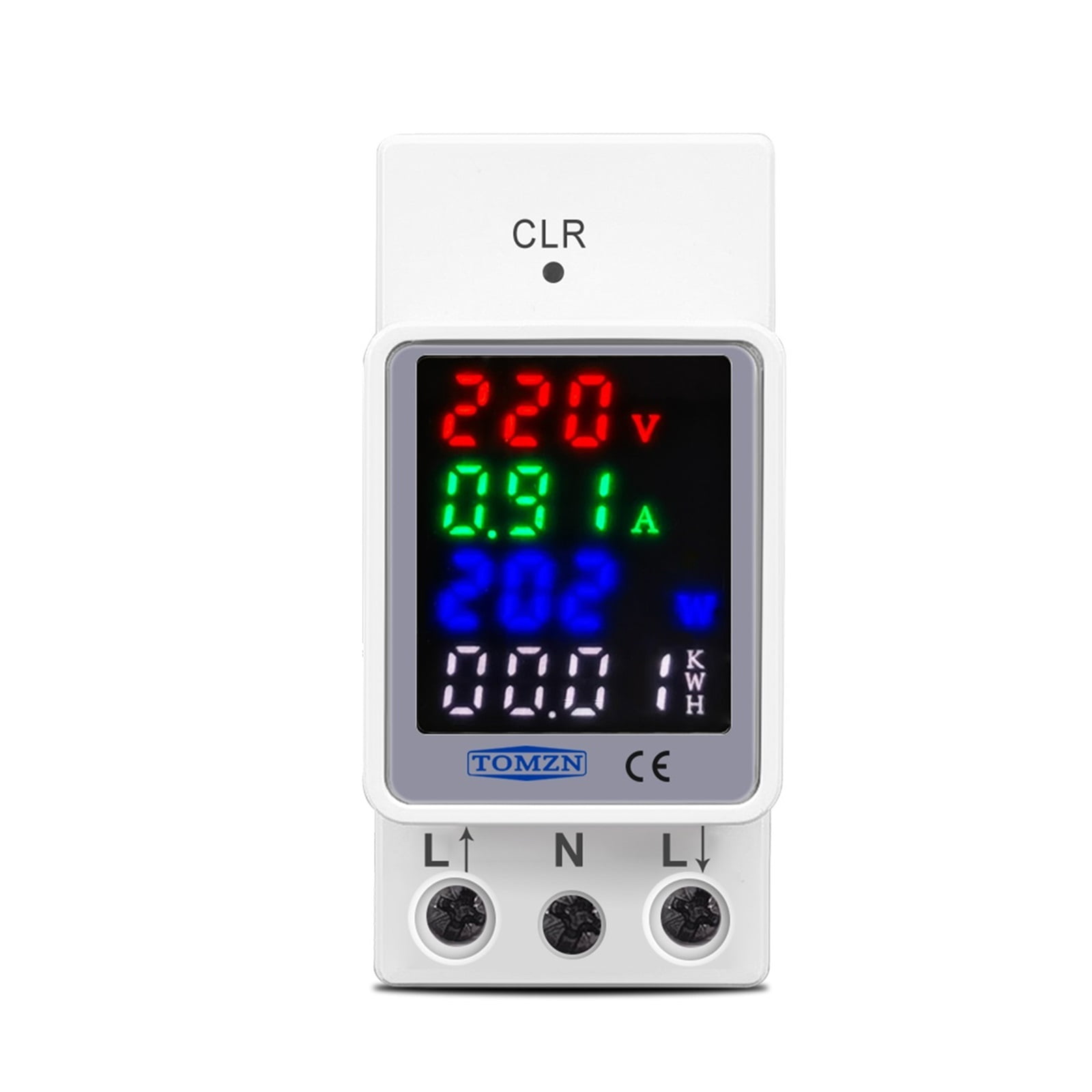 4IN1 Din Rail AC 100A Voltage Current KWH Electric Energy Monitor Meter ...