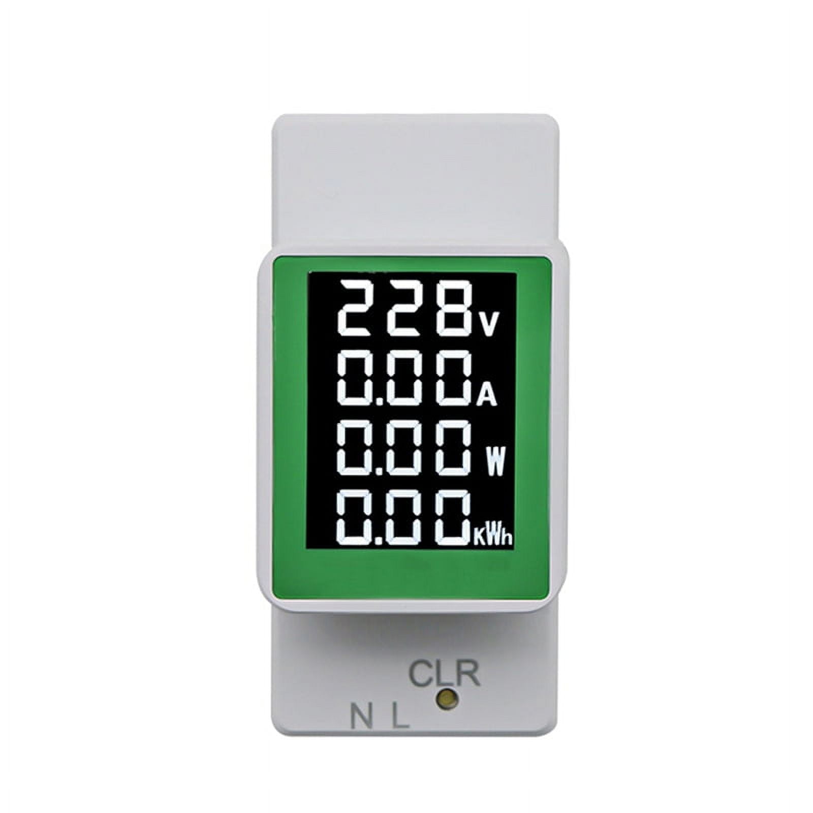 4IN1 Din Rail AC Monitor AC50-300V 100A Voltage Current Watt KWH Power ...