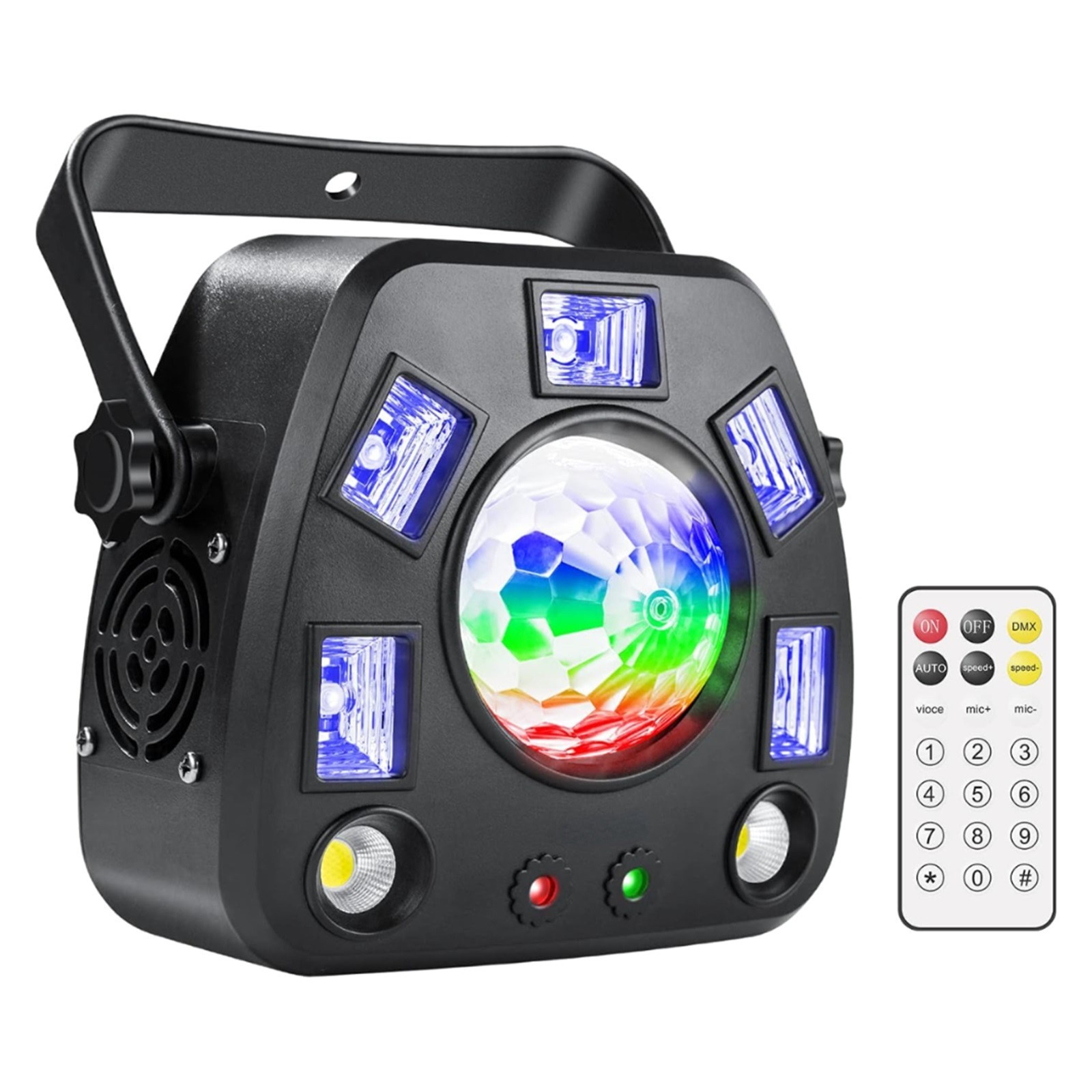 4IN1 LED DJ Lights Remote DMX Projector Strobe Magic Ball UV Black ...