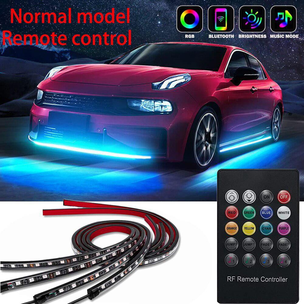 4IN1 LED Strip Car Bottom Underglow Light APP 12V RGB Flexible LED ...