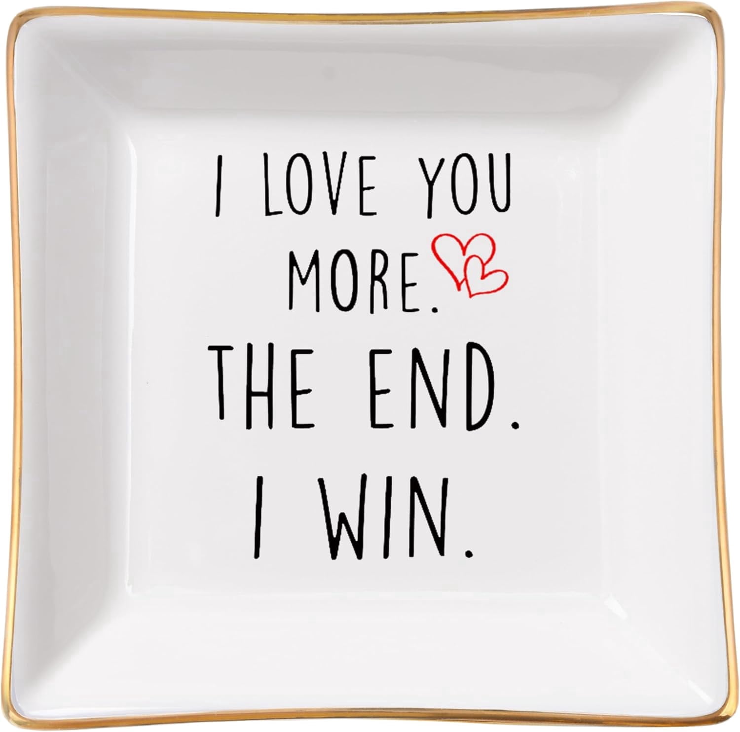 4In Ceramic Jewelry Dish With Gold Rim, Inspirational Quote "Never ...