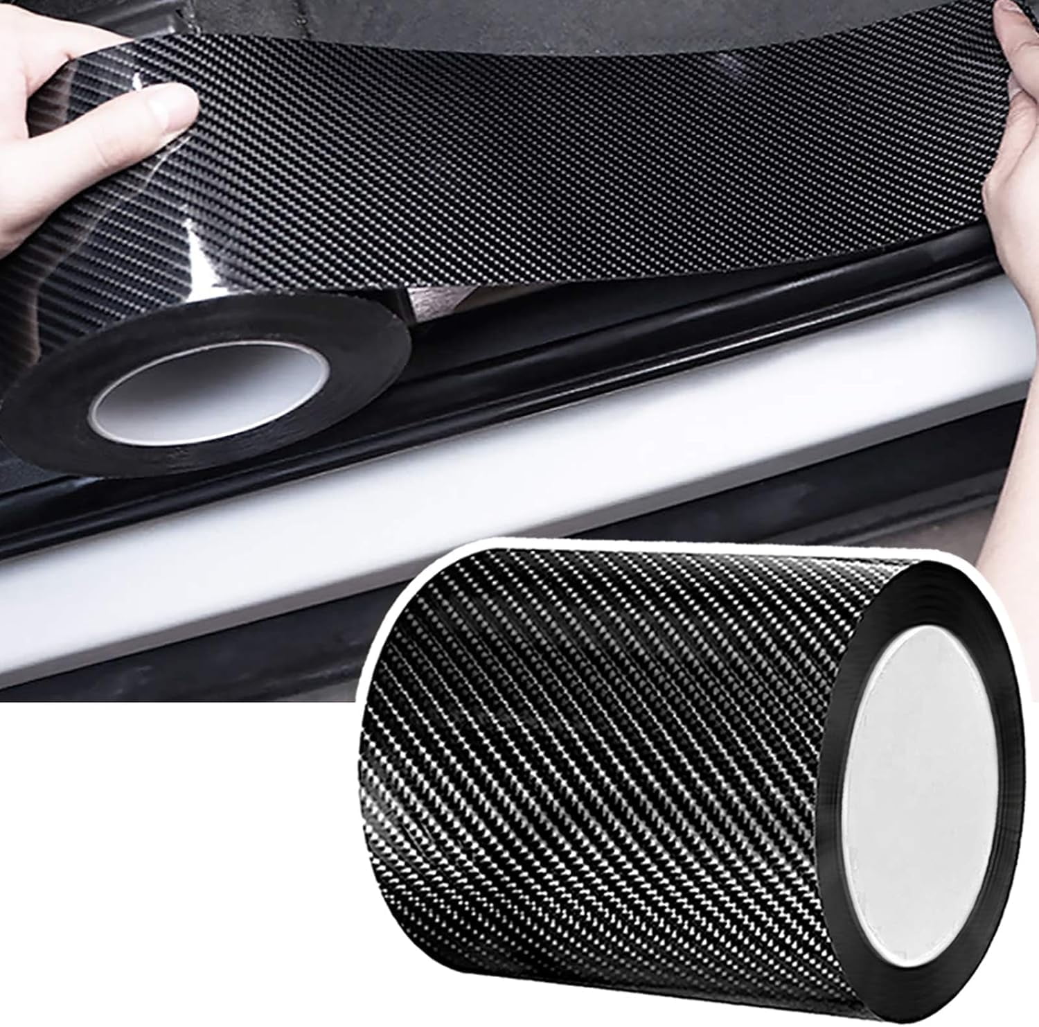 4In x 33Ft Car Door Edge Guards Door Sill Protector 5D Carbon Fiber Car ...