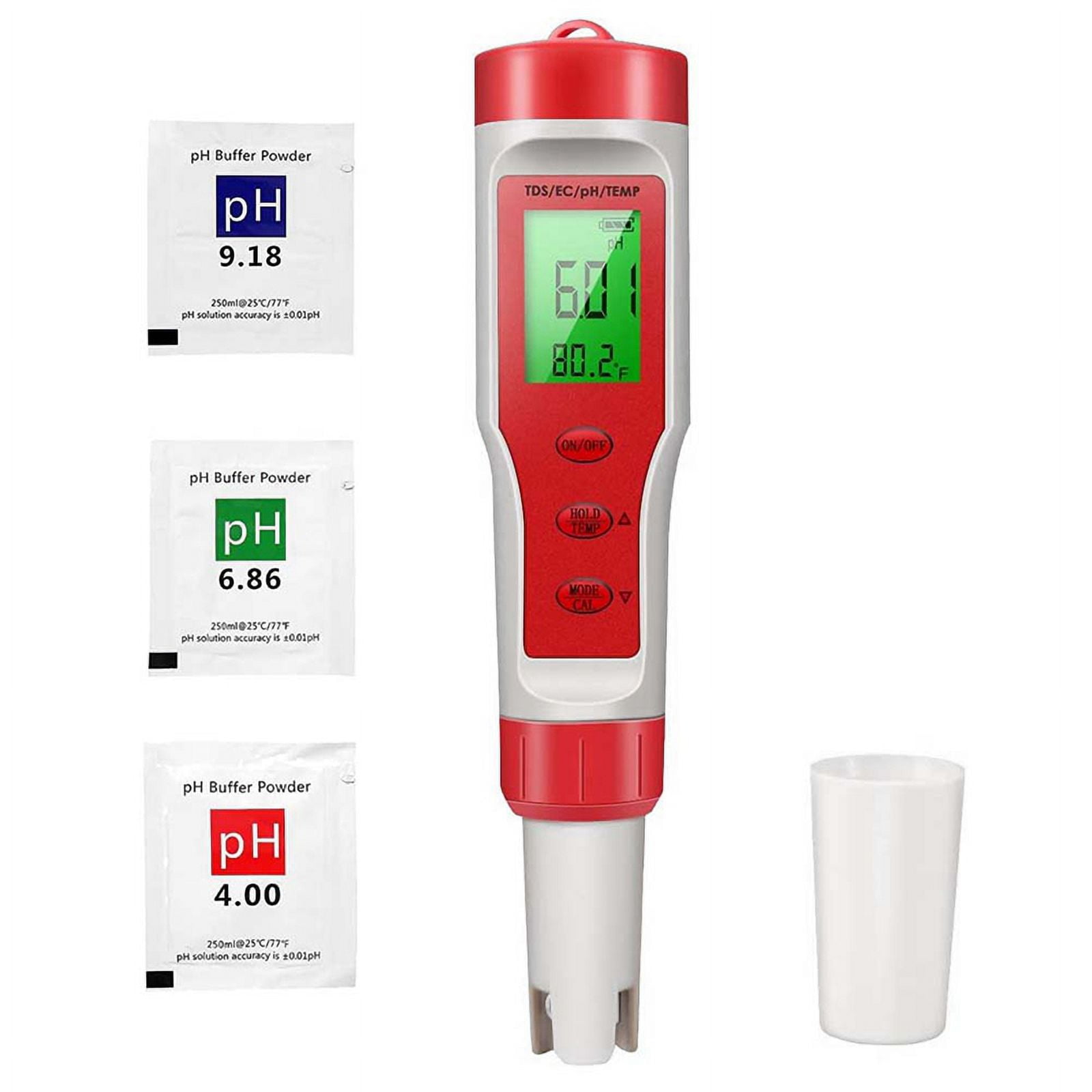 4In1 Digital PH Meter with PH/TDS/EC/Temp Function for Hydroponics,For ...