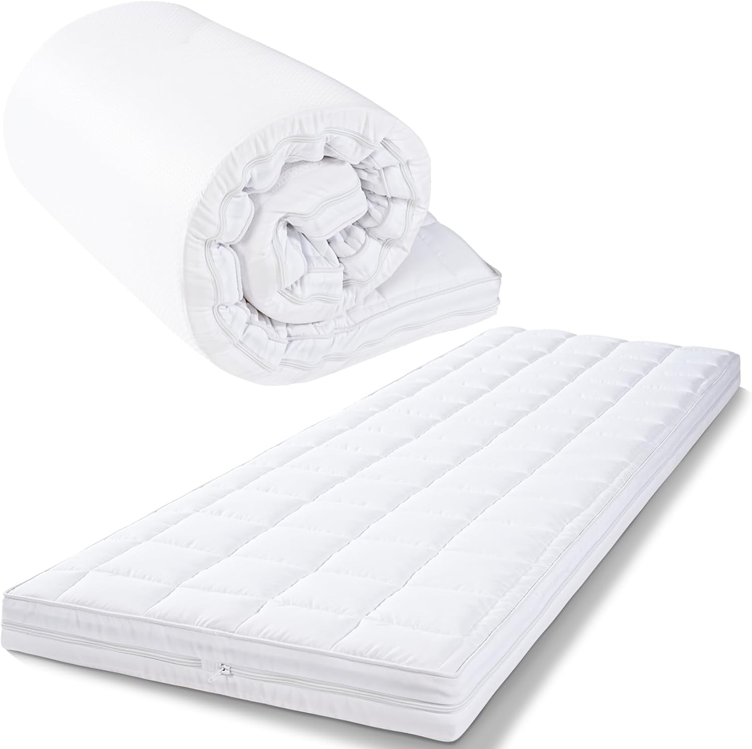 4Inch Cot Mattress Topper, Quilted Soft Portable Pads for Camping with ...