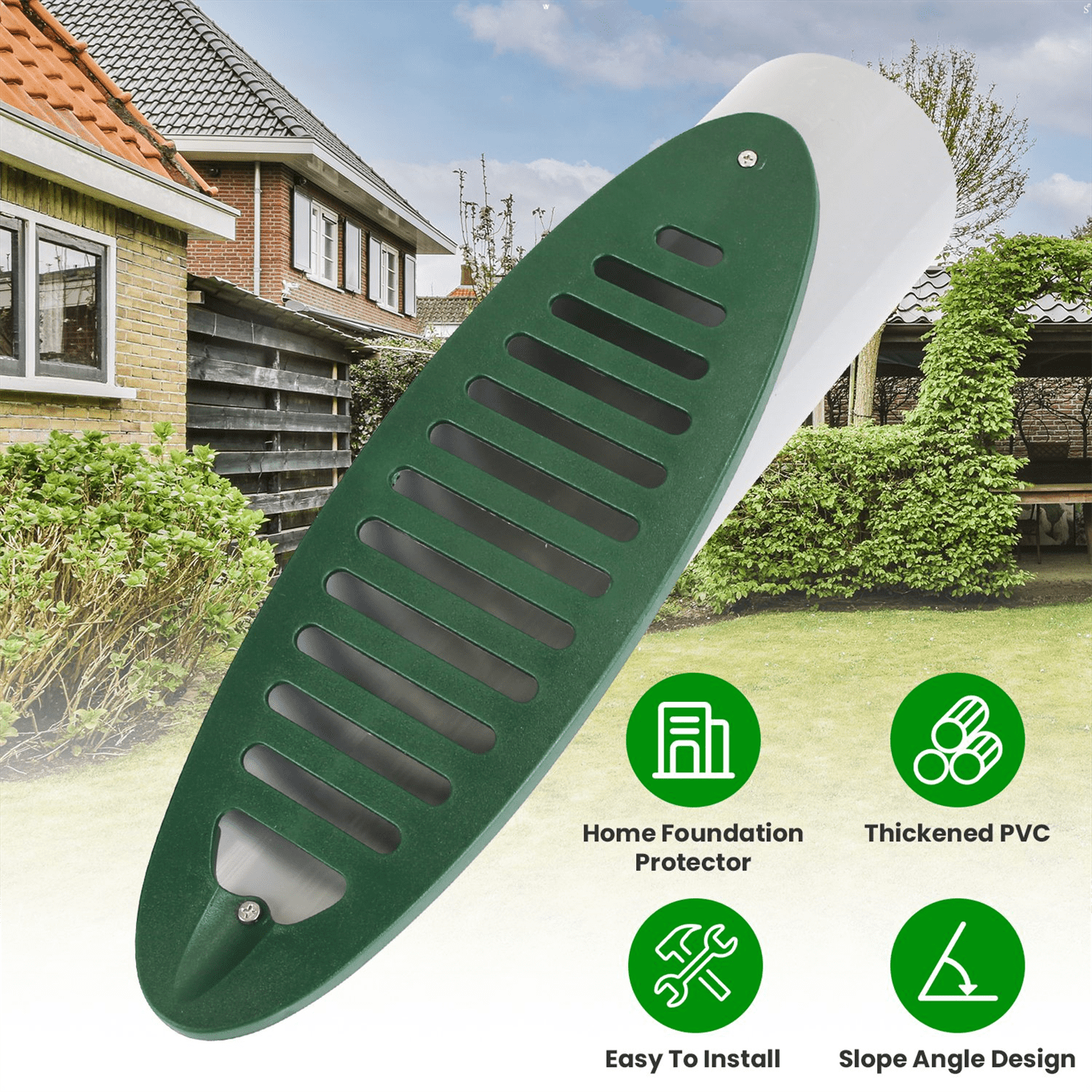 4Inch Green Angled Yard Drainage Pipe With Sloped Grate Yard Drain ...