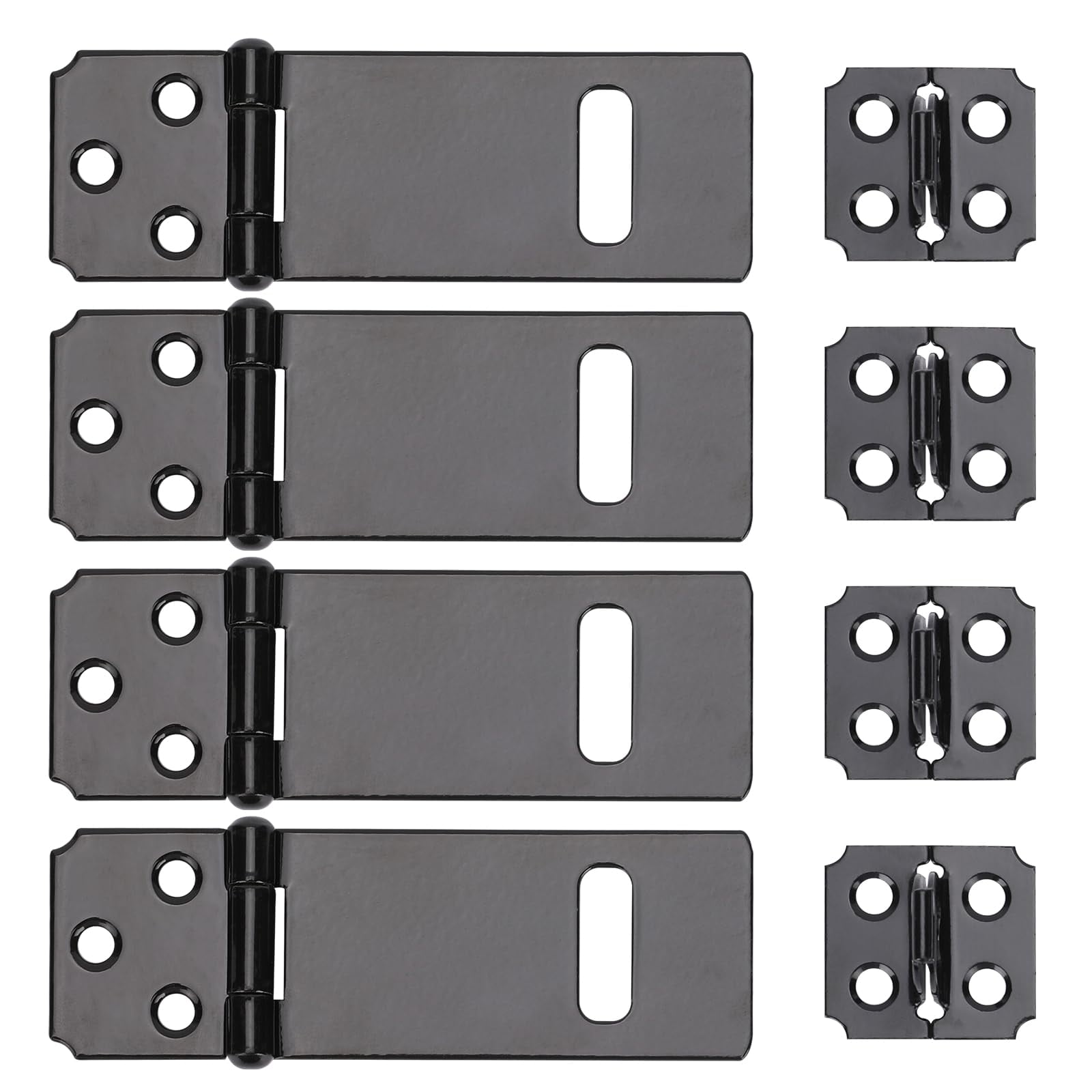 4Inch Lock Hasp Latch, 4 Pack Black Hasp Latch Padlock Hasp Cabinet ...