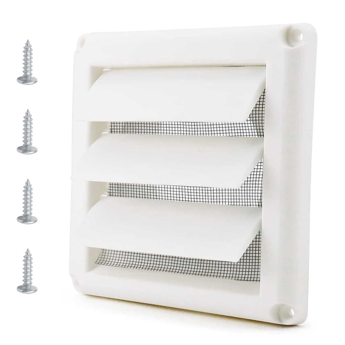 4Inch Louvered Vent Cover Stops Birds Nesting for Outside Dryer Exhaust ...