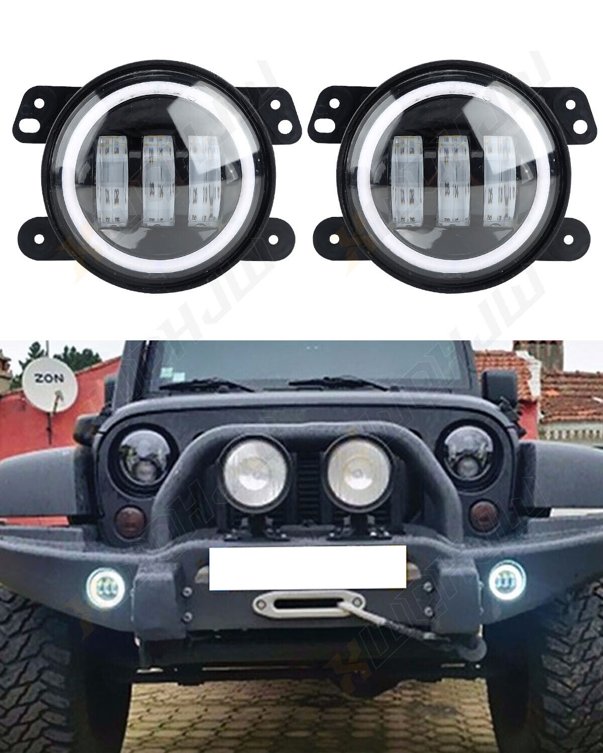 4Inch Pair black Bumper LED Fog Lights White 6000K FIT 2004-2009 Hummer ...