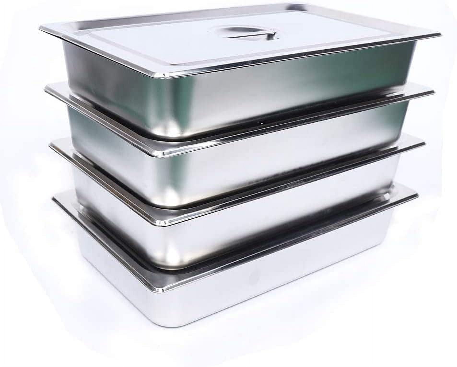 4Inch Stainless Steel Pans Deep Full Size l Steam Table Pans w/Lids for ...
