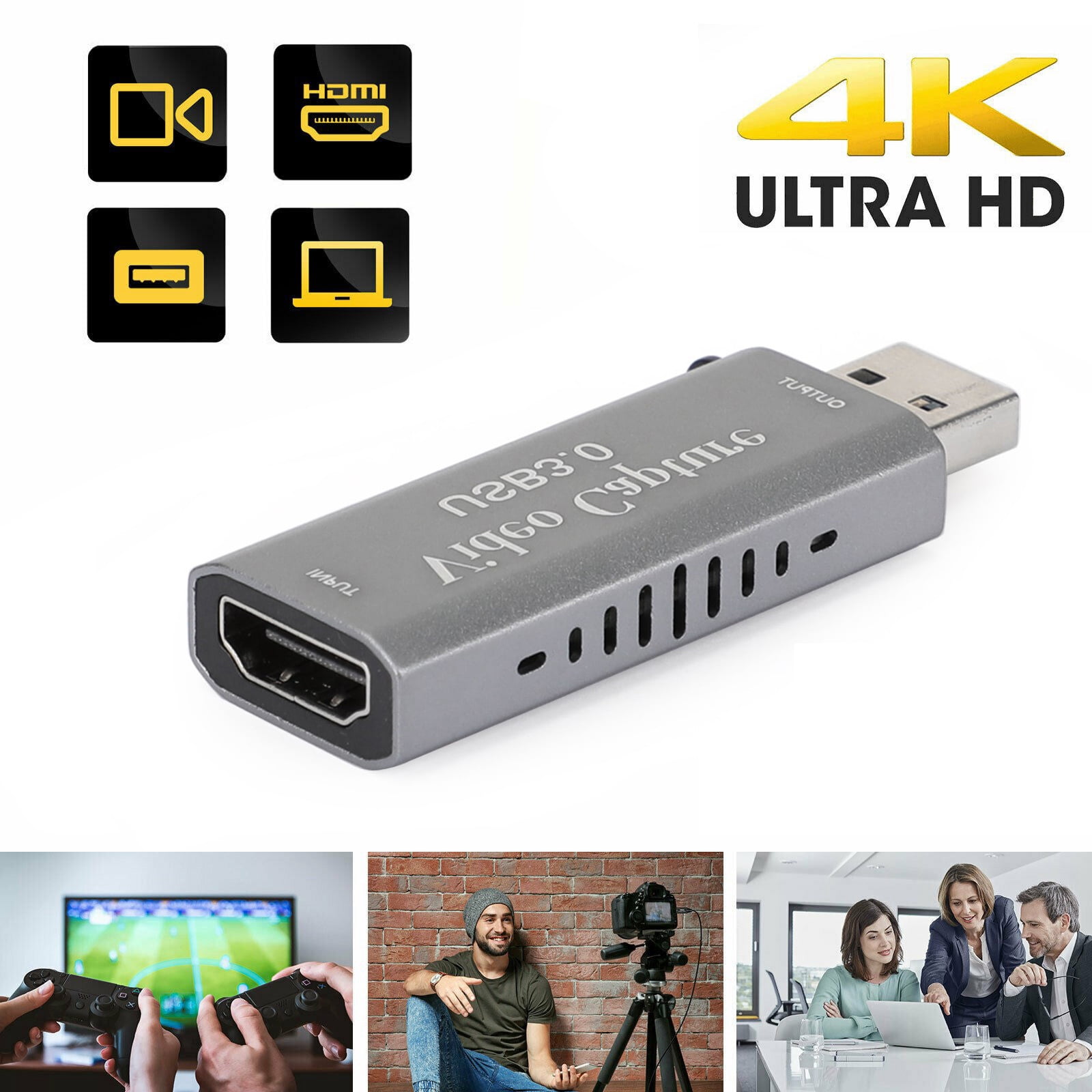 4K 1080P HD to USB 3.0 Video Capture Card Game Capture Device Live ...
