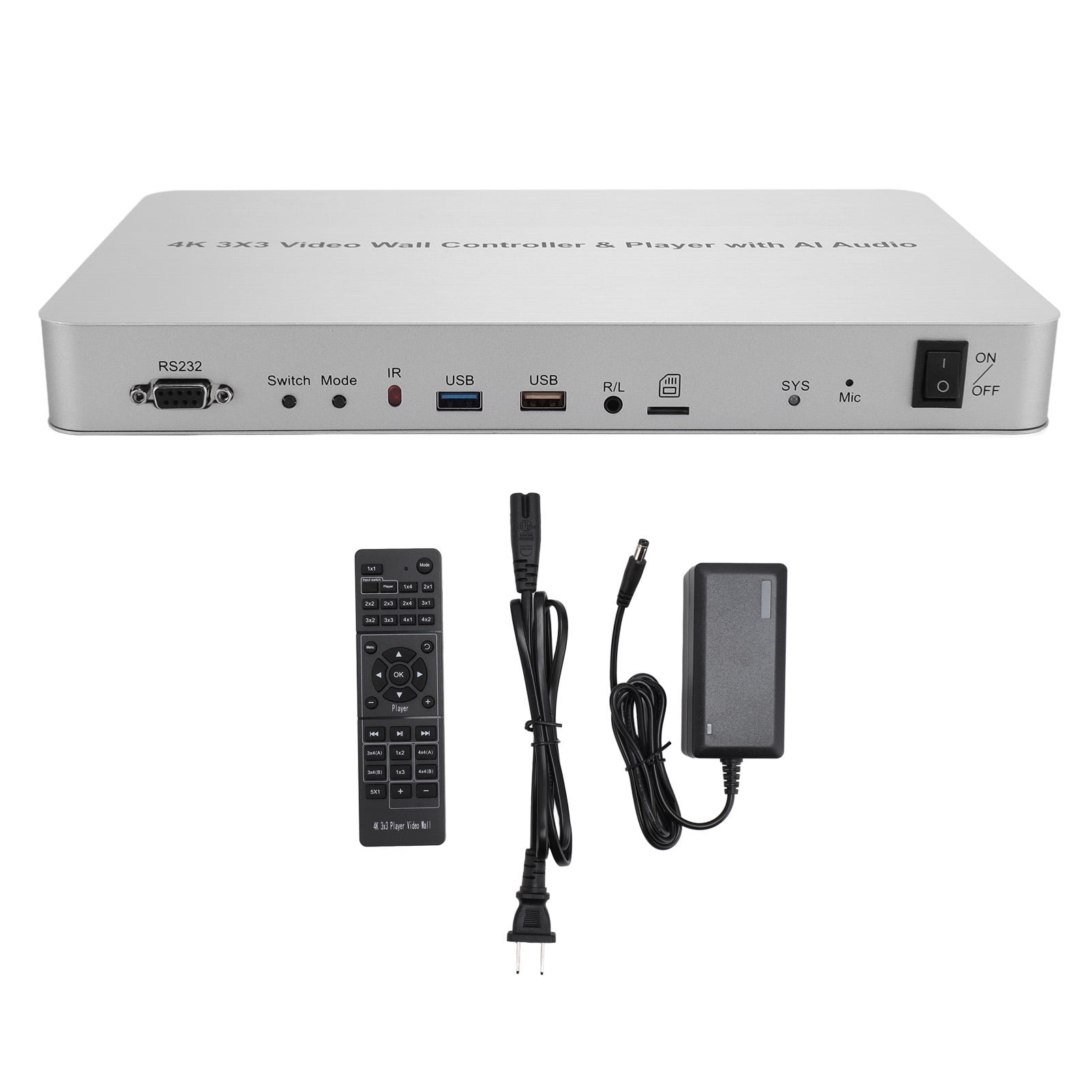 4K 3x3 Video Wall Controller with Media Player Splitter 3840x2160 30Hz ...
