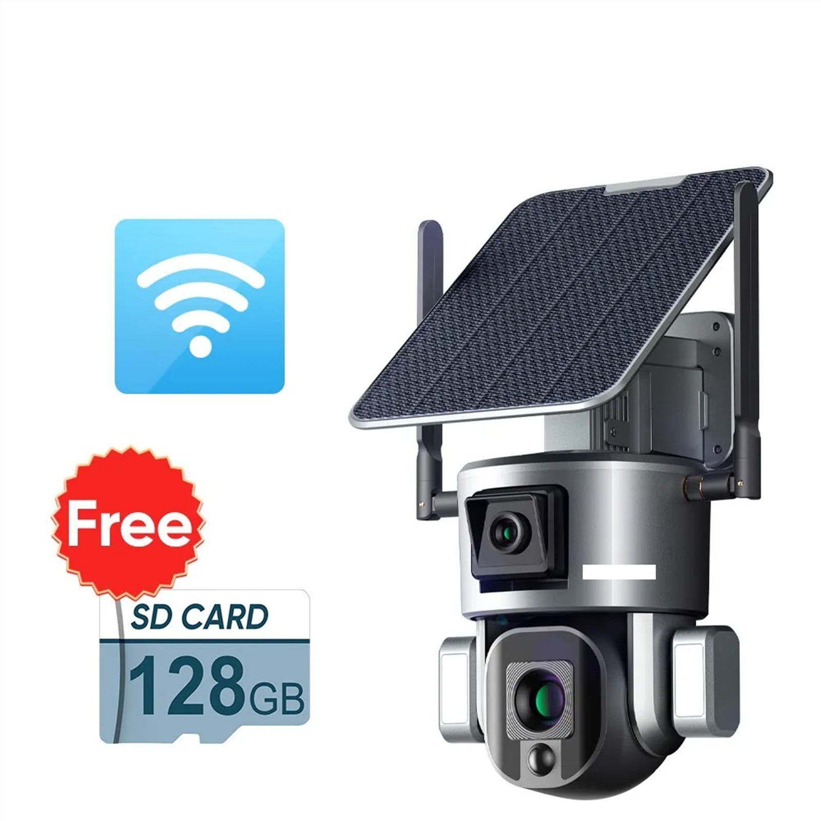 4K 4G Wireless Solar Camera 8MP Dual Lens 4X 10X Optical Zoom With ...