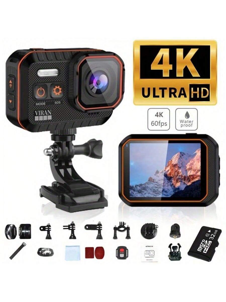 4K 60FPS 16 Megapixel Full UHD Action Camera With 32G Memory Card ...