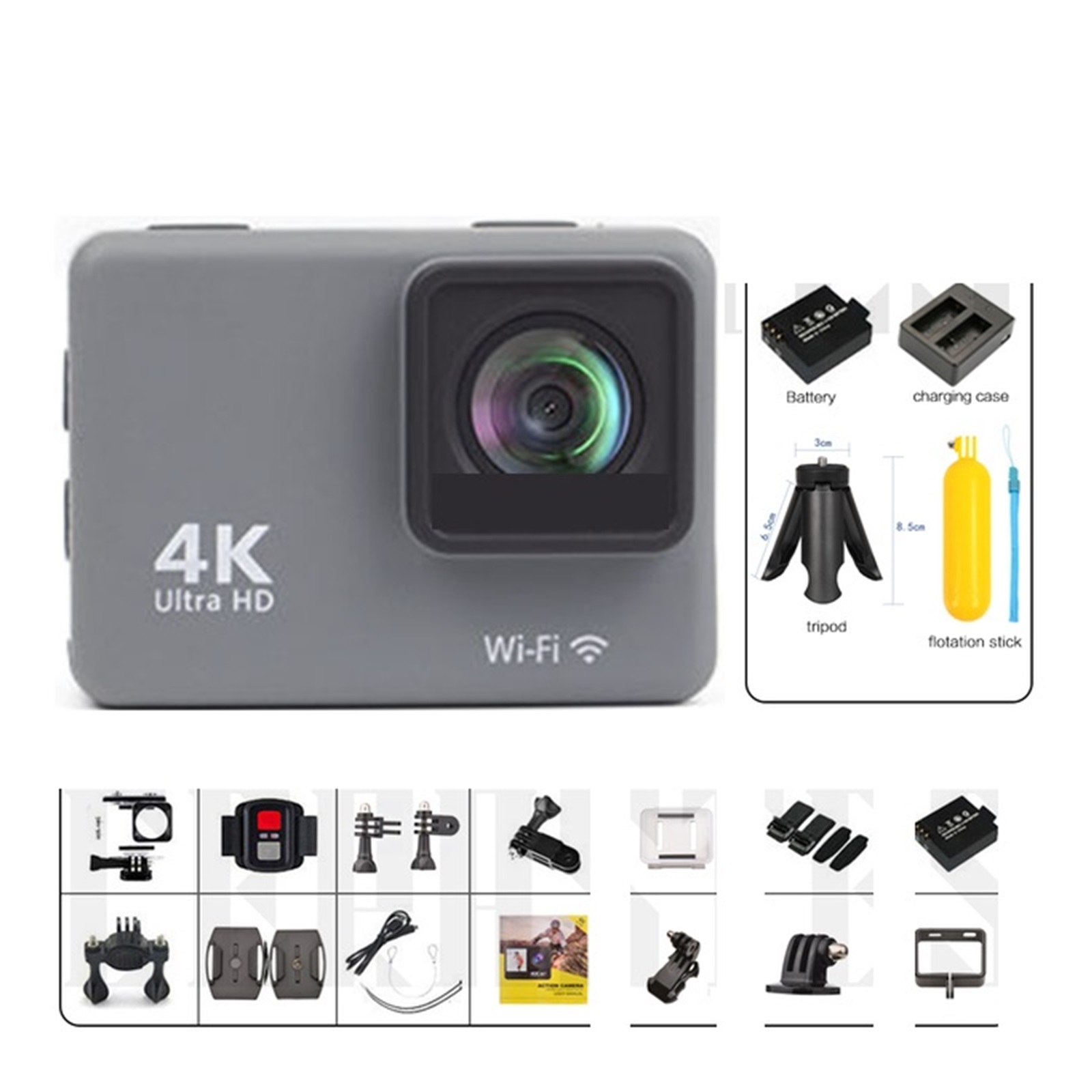4K/60FPS Waterproof Action Camera Anti-shake Action Camera With Remote ...