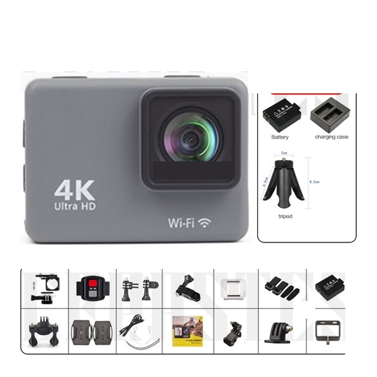 4K/60FPS Waterproof Action Camera Anti-shake Action Camera With Remote ...