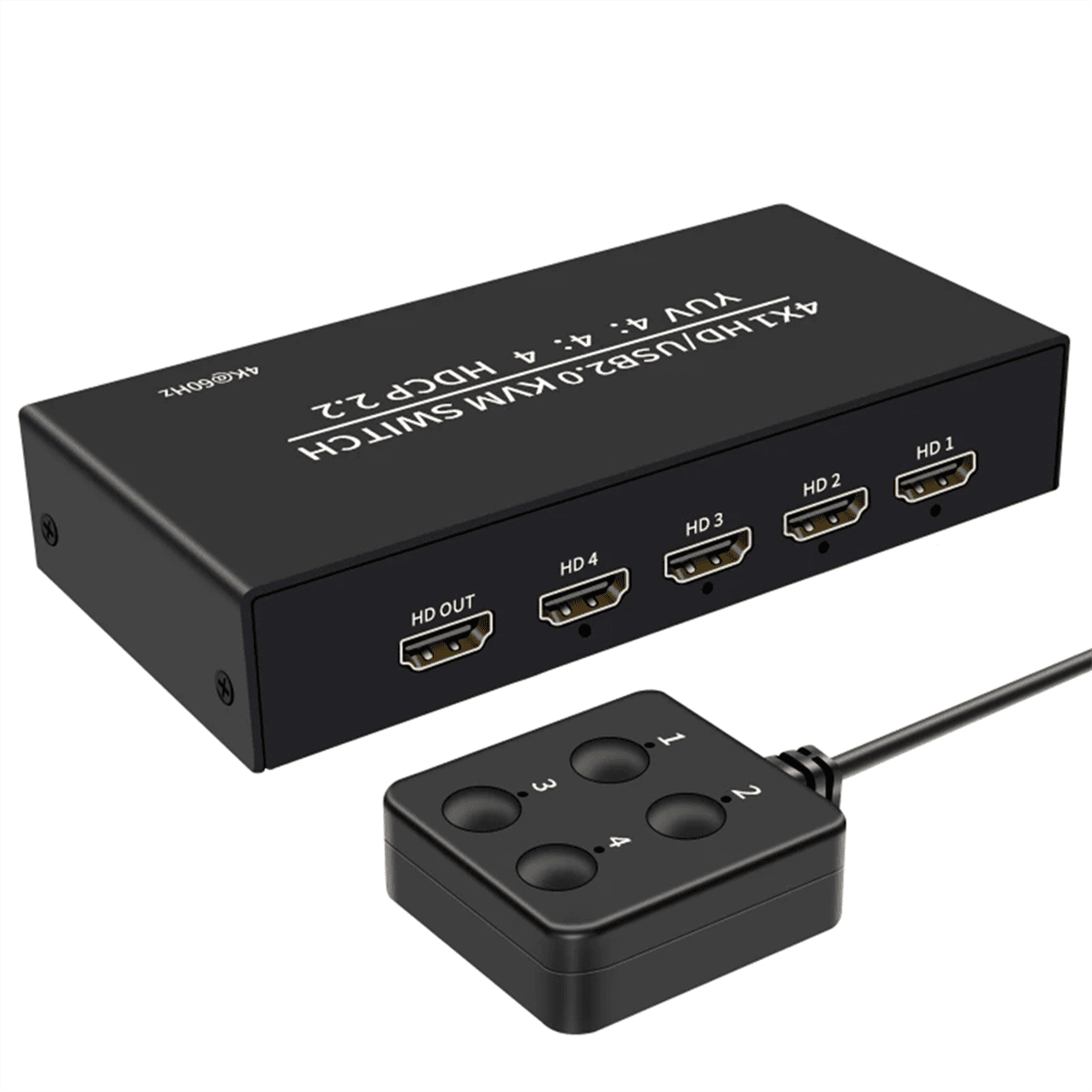 4K 60Hz -Compatible USB KVM Switcher Selector 4 in 1 Out for PC Share ...