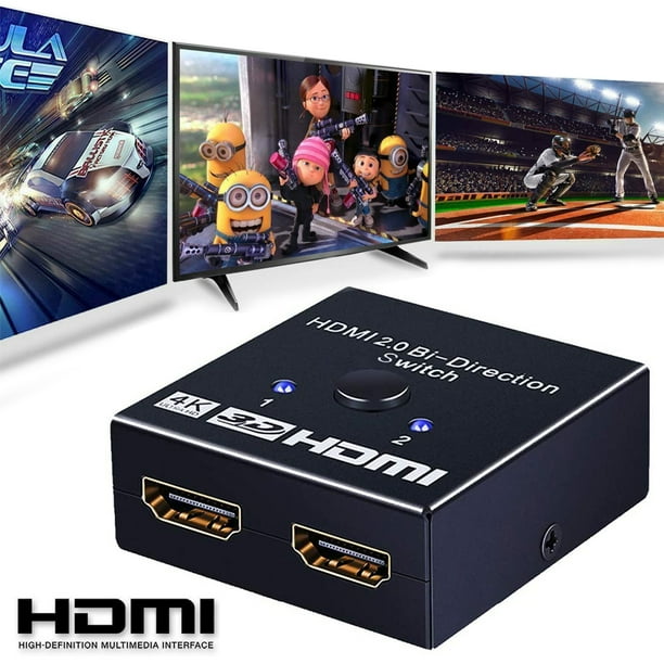 4K@60Hz HDMI Switch 2 in 1 Out,Bi-Directional HDMI Switch Splitter 2 x 1/1 x 2, 2 Port HDMI ...
