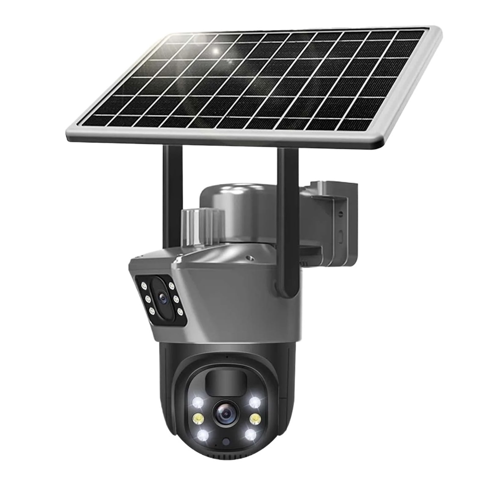 4K 8 Million WiFi Solar Cell Camera Dual Lens Dual Screen Body ...