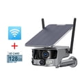 4K 8MP Dual Lens 4G Solar Camera Outdoor 180° Ultra Wide View Angle PIR ...