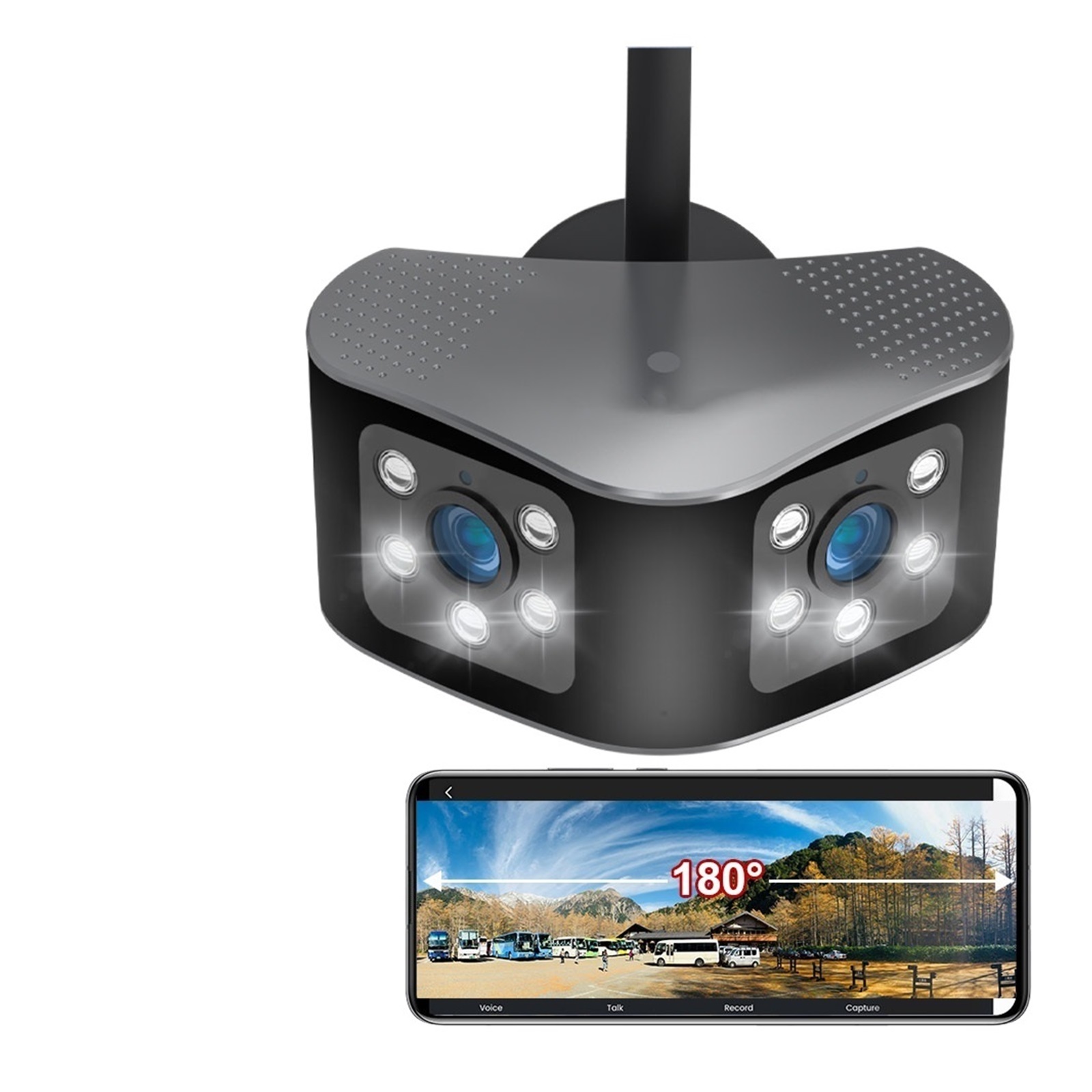 4K 8MP Dual Lens Camera Outdoor 180° Ultra Wide View Angle Human ...