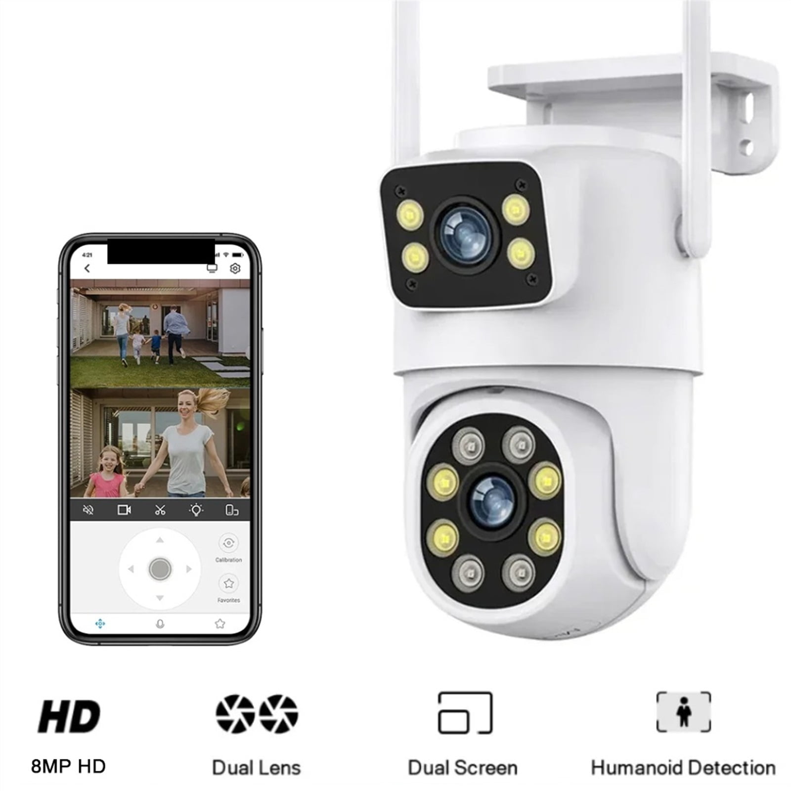 4K 8MP Dual Lens PTZ Camera Full HD Dual Screen Ai Human Auto Tracking ...