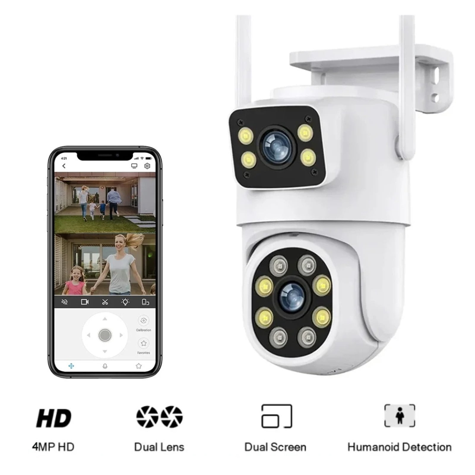 4K 8MP Dual Lens PTZ Camera Full HD Dual Screen Ai Human Auto Tracking ...
