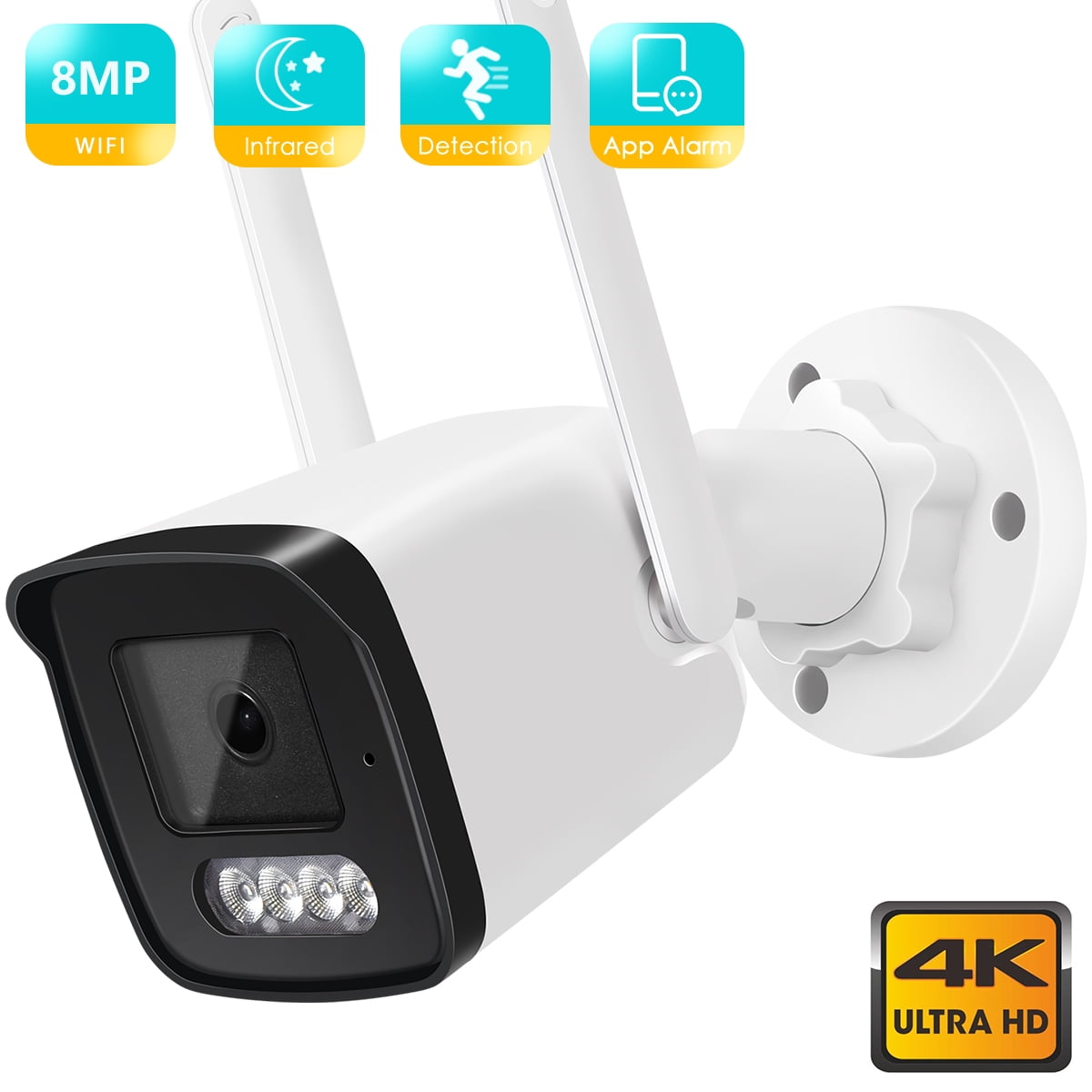 4K 8MP IP Camera 4MP Bullet Wireless WIFI Outdoor Security Camera Two ...
