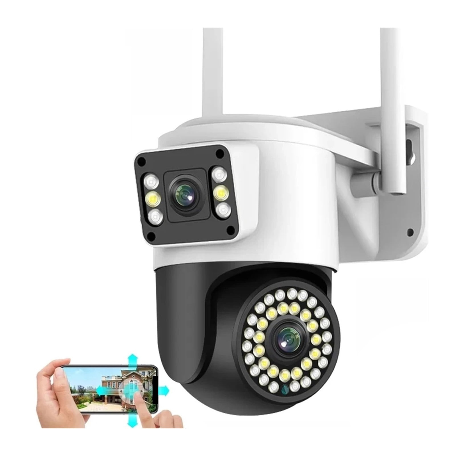 4K 8MP IP Camera Dual Lens Dual Screen 4G PTZ Auto Tracking Two Way ...
