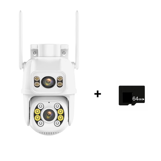 4K 8MP IP Camera Dual Lens Dual Screen PTZ Camera Outdoor 4MP AI Auto ...
