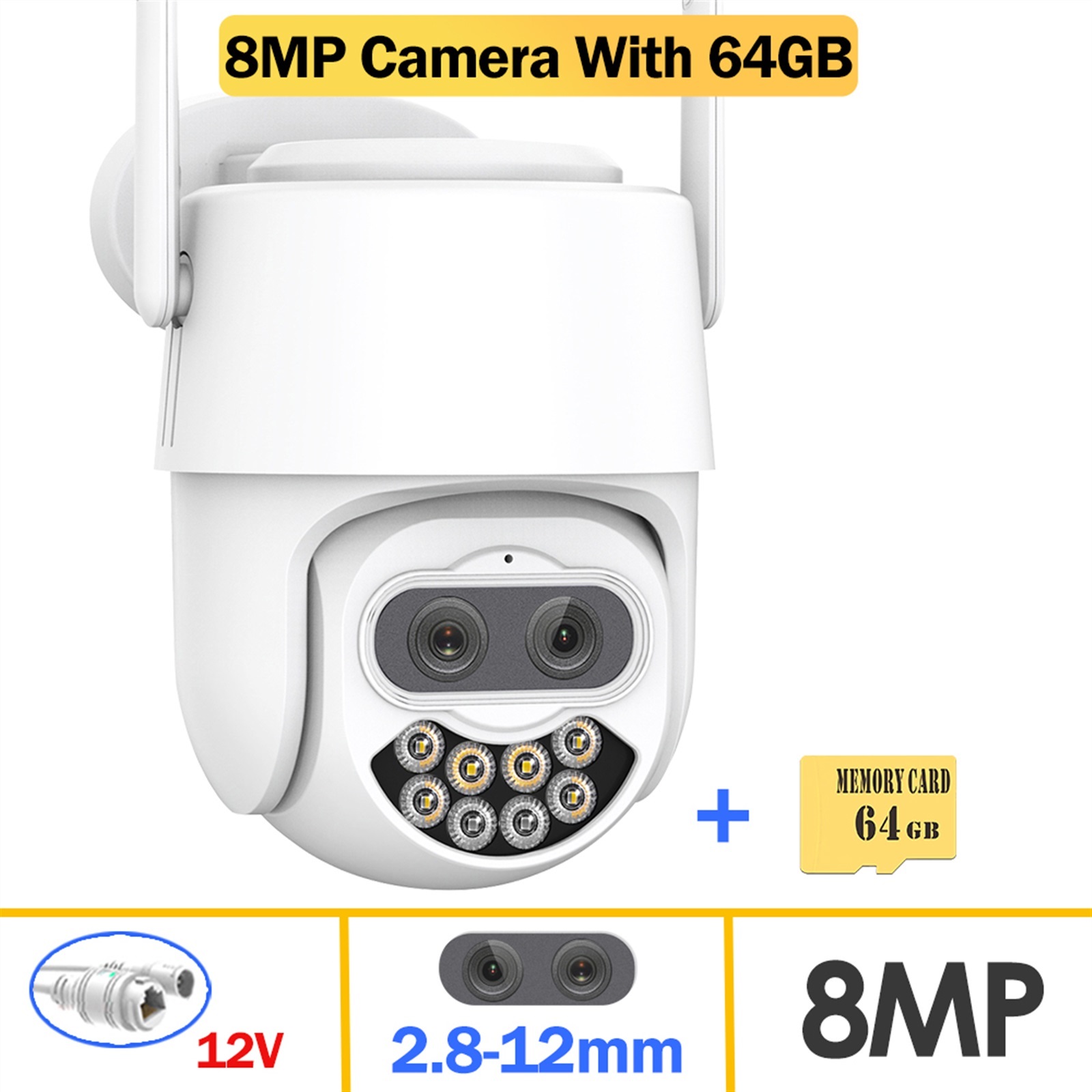 4K 8MP IP Camera Outdoor CCTV Video Surveillance Cam 8X Digital Zoom ...