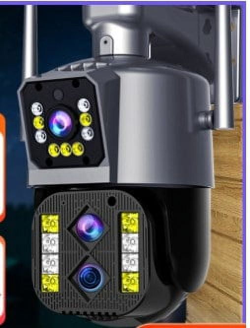 4K 8MP IP Camera Outdoor Three Lens Dual Screen PTZ 10X Optical Zoom ...
