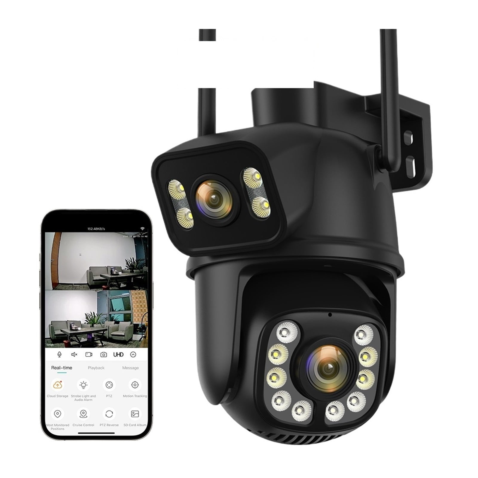 4K 8MP PTZ Camera 4MP 4X Digital Zoom Dual Lens Dual Screen Auto ...