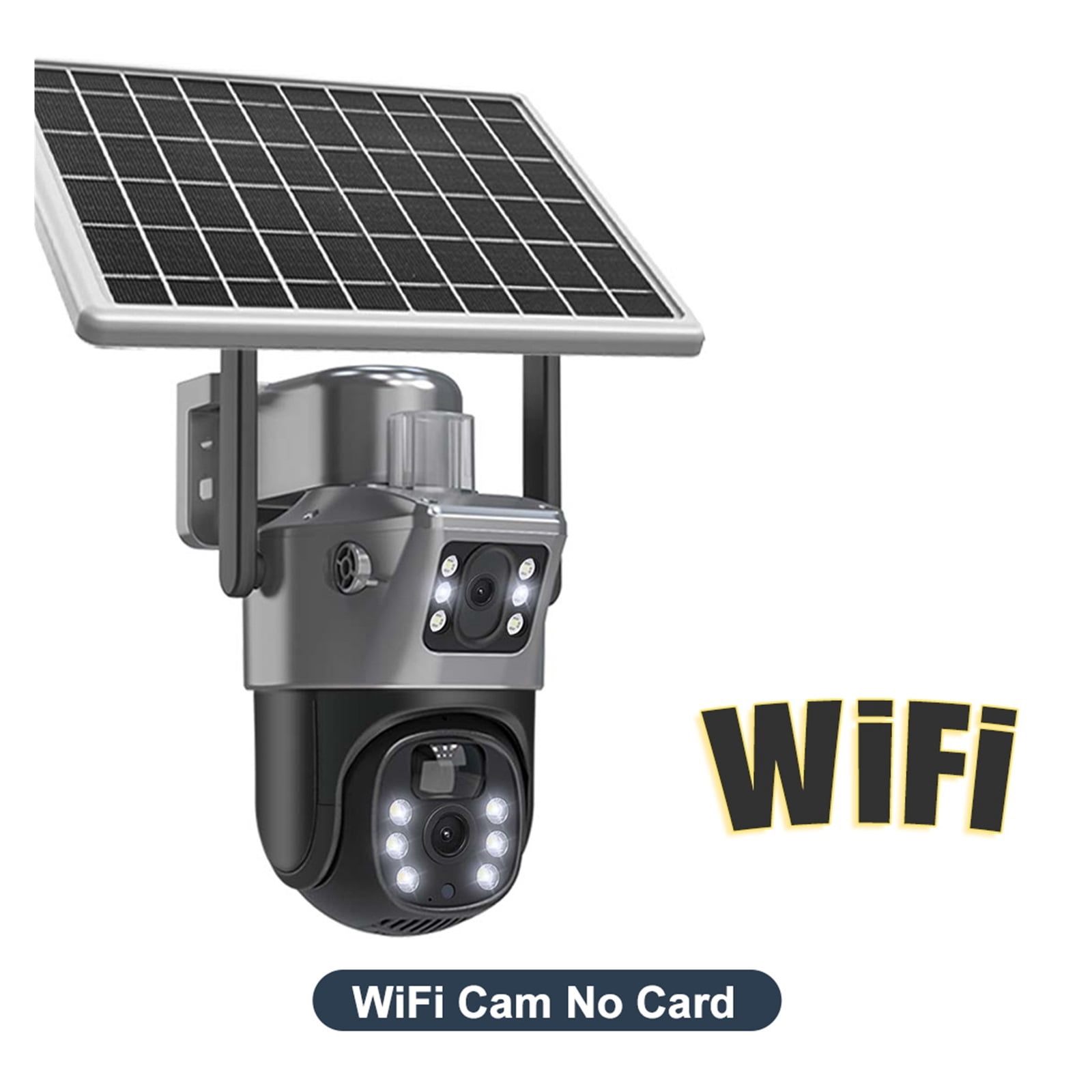 4K 8MP Solar Cell WiFi Dual Lens Dual Screen Outdoor Camera PIR Body ...