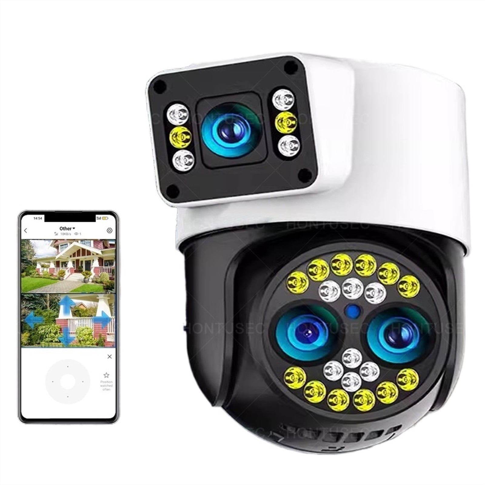 4K 8MP Three Lens PTZ Dual Screens 10X Optical Zoom Color Night Vision ...