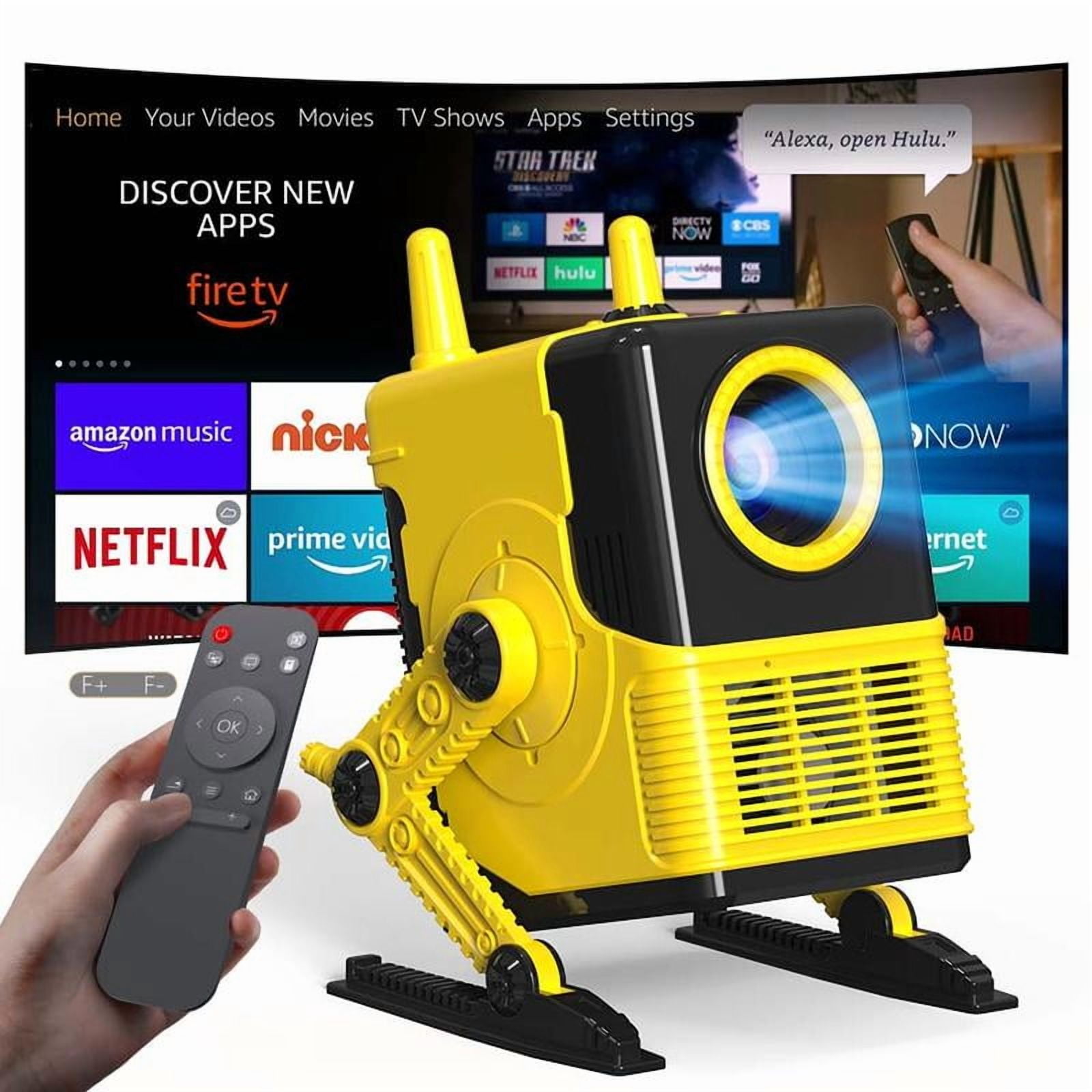 4K Android11 TV Projector 5GHz WiFi &ANSI300｜180° Rotatable Auto ...