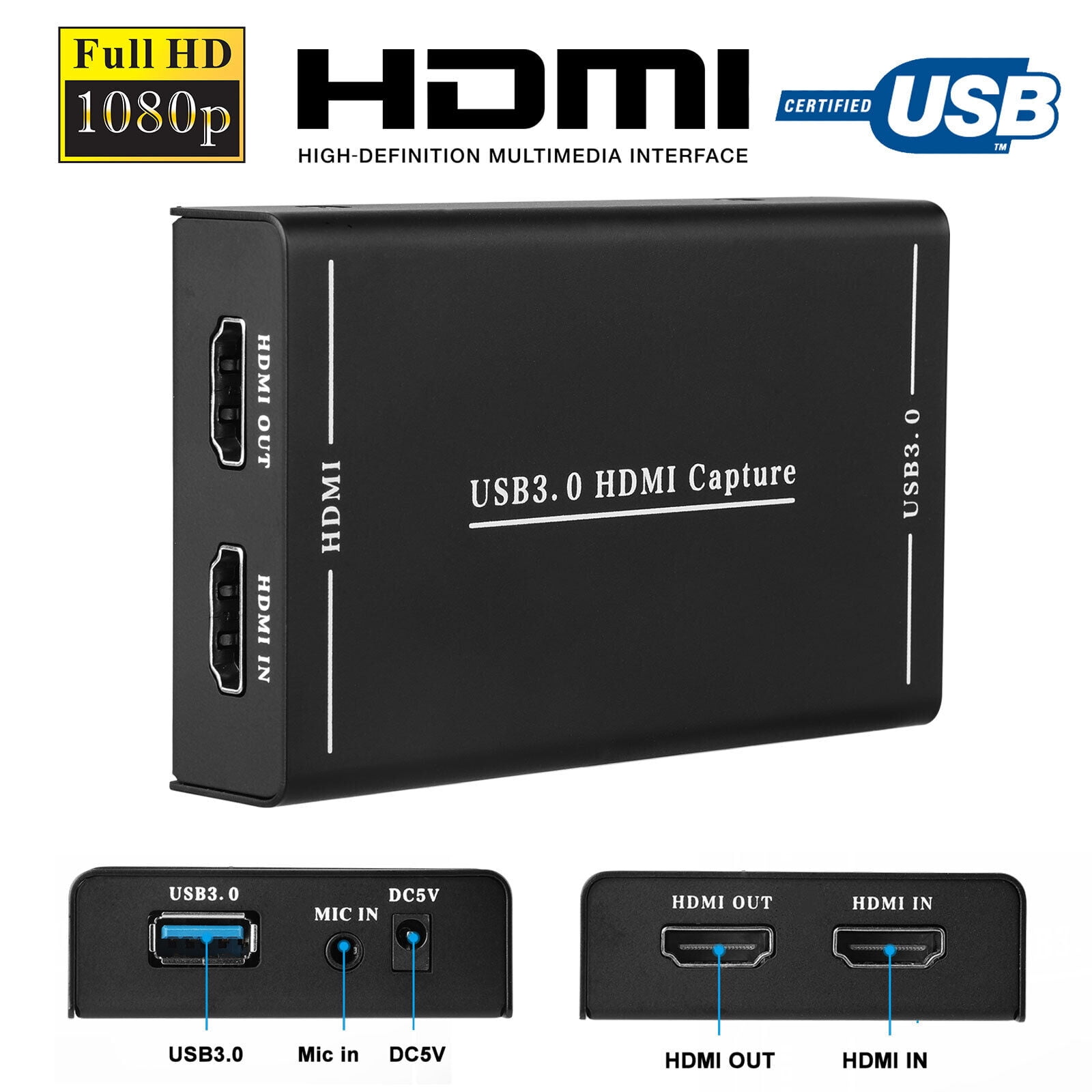 4K Audio Video Capture Card USB 3.0 HDMI Full HD Recording for PS4 One ...