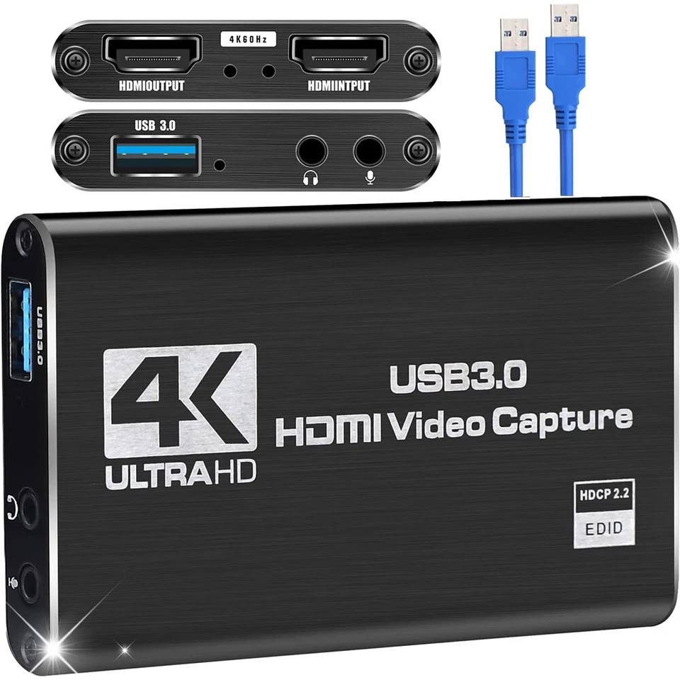 4K Audio Video Capture Card USB3.0 HDMI Video Capture Device Full HD ...