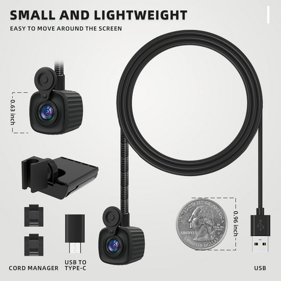 4K Autofocus Webcam with Eye Contact Correction Suction Moun Center ...