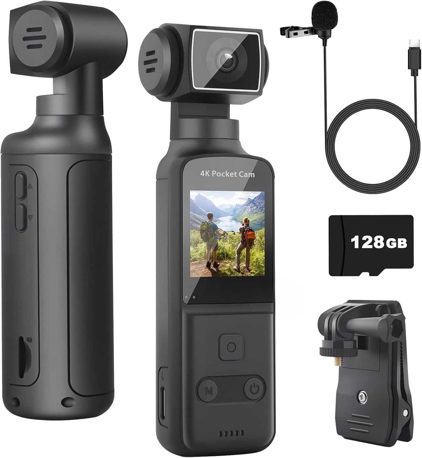 4K Body Camera with External Microphone, Mini Video & Audio Pocket Cam ...